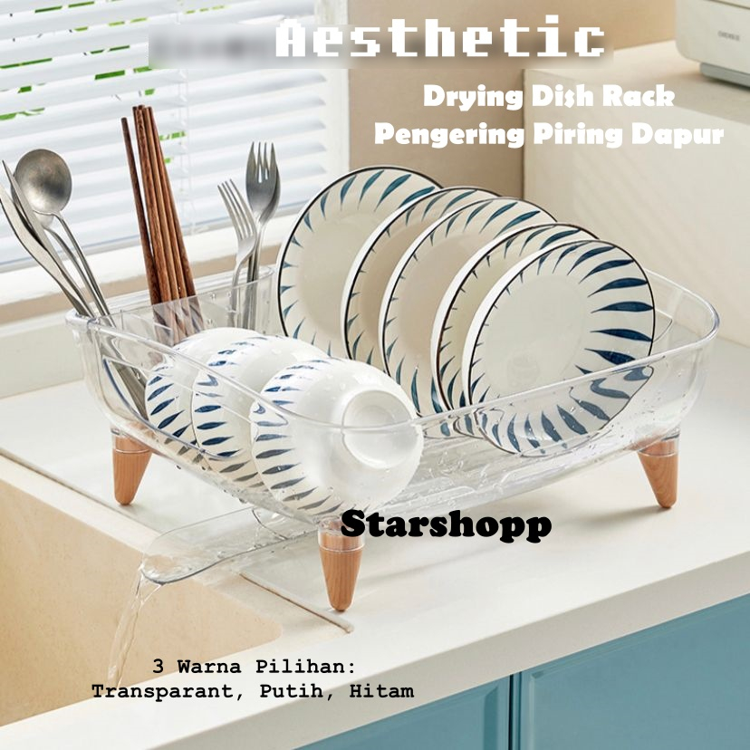 Jual Rak Dapur Estetik Drying Dish Rack Pengering Piring Dapur | Shopee ...