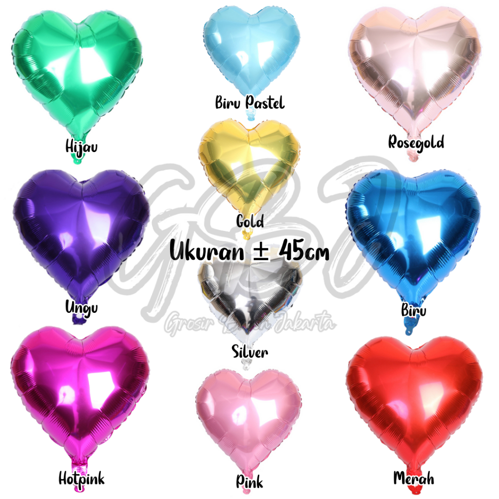 Jual Balon Foil Love / Hati / Heart - 18inch / 45cm | Shopee Indonesia