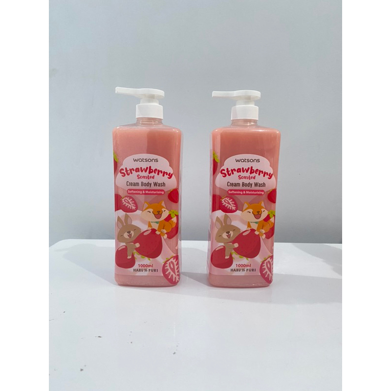 Jual BODY WASH Strawberry scented 1000ml Haru & Furi / Cream Body Wash ...
