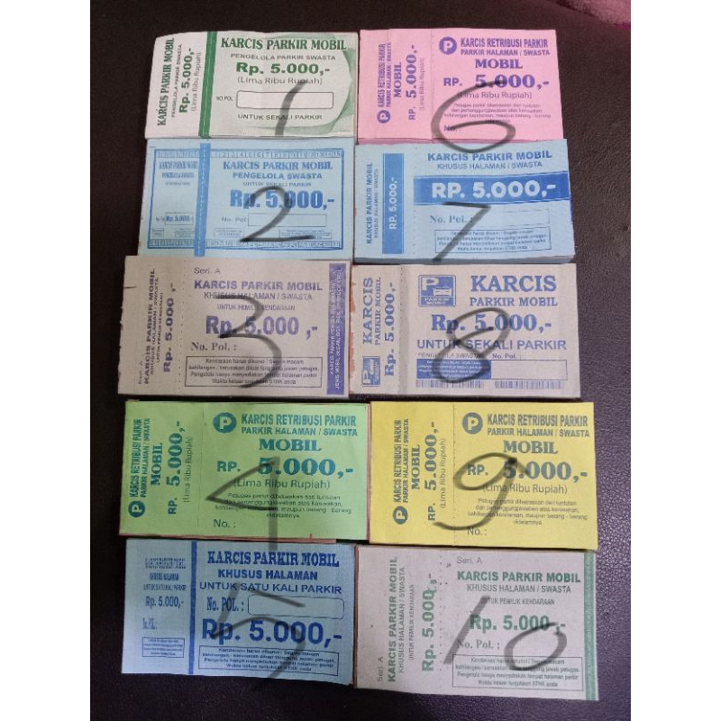 Jual Karcis Parkir mobil 5000 | Shopee Indonesia