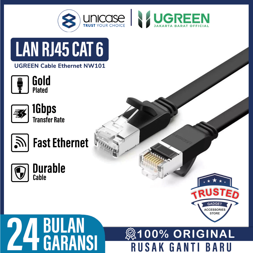 Jual Cable LAN RJ45 CAT 6 UGREEN Ethernet Round Pure Cooper UTP High Speed | Shopee Indonesia