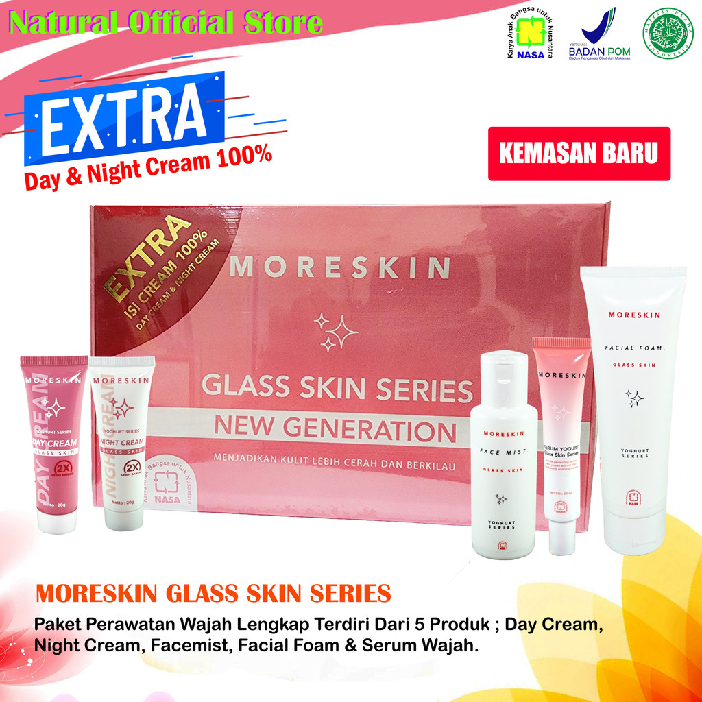 Jual COD GLASSKIN MORESKIN GLASKIN MORESKIN GLASS SKIN PAKET BONUS ...
