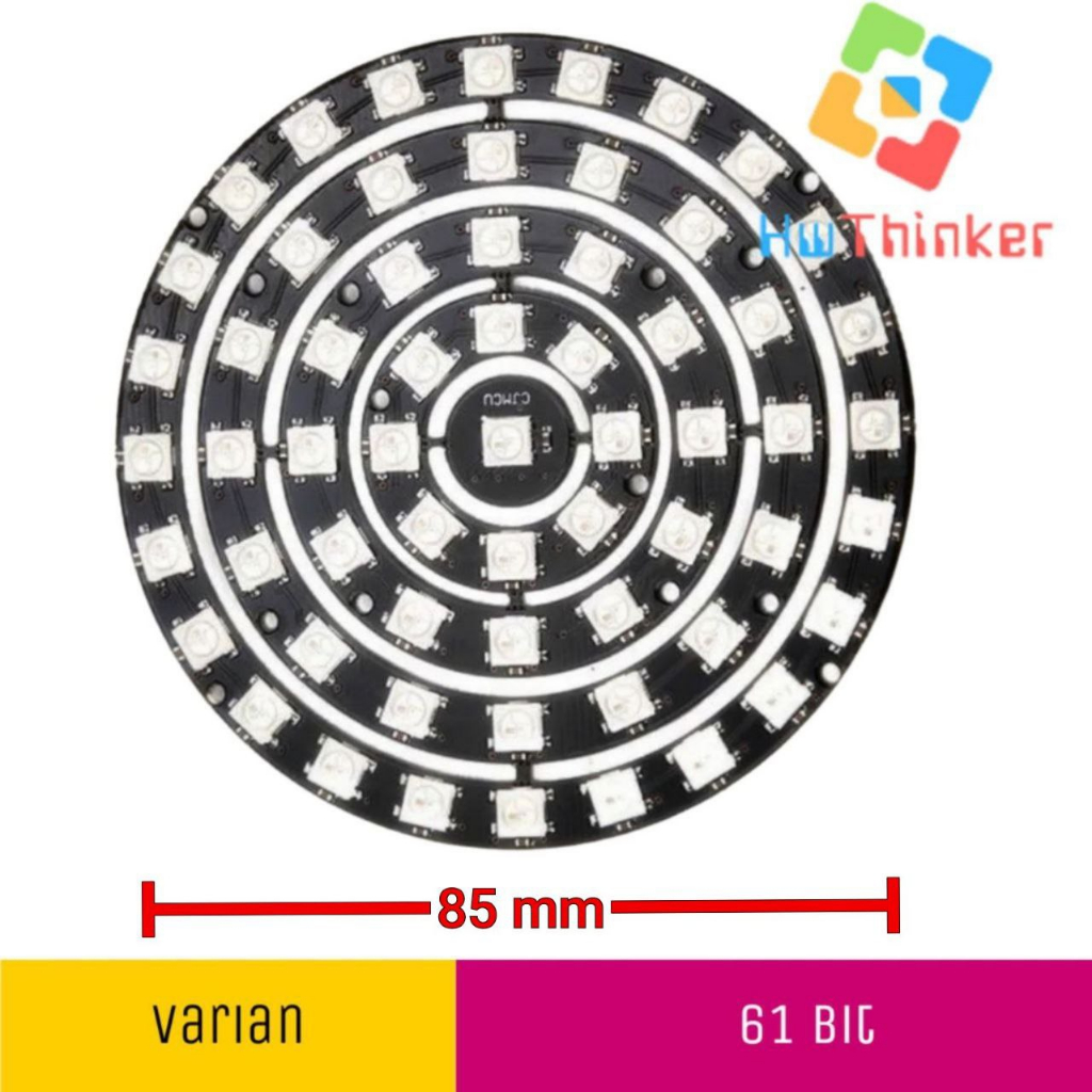 Jual Round LED RGB 61bit 61 Bit WS2812 WS2812B 5050 builtin driver ...