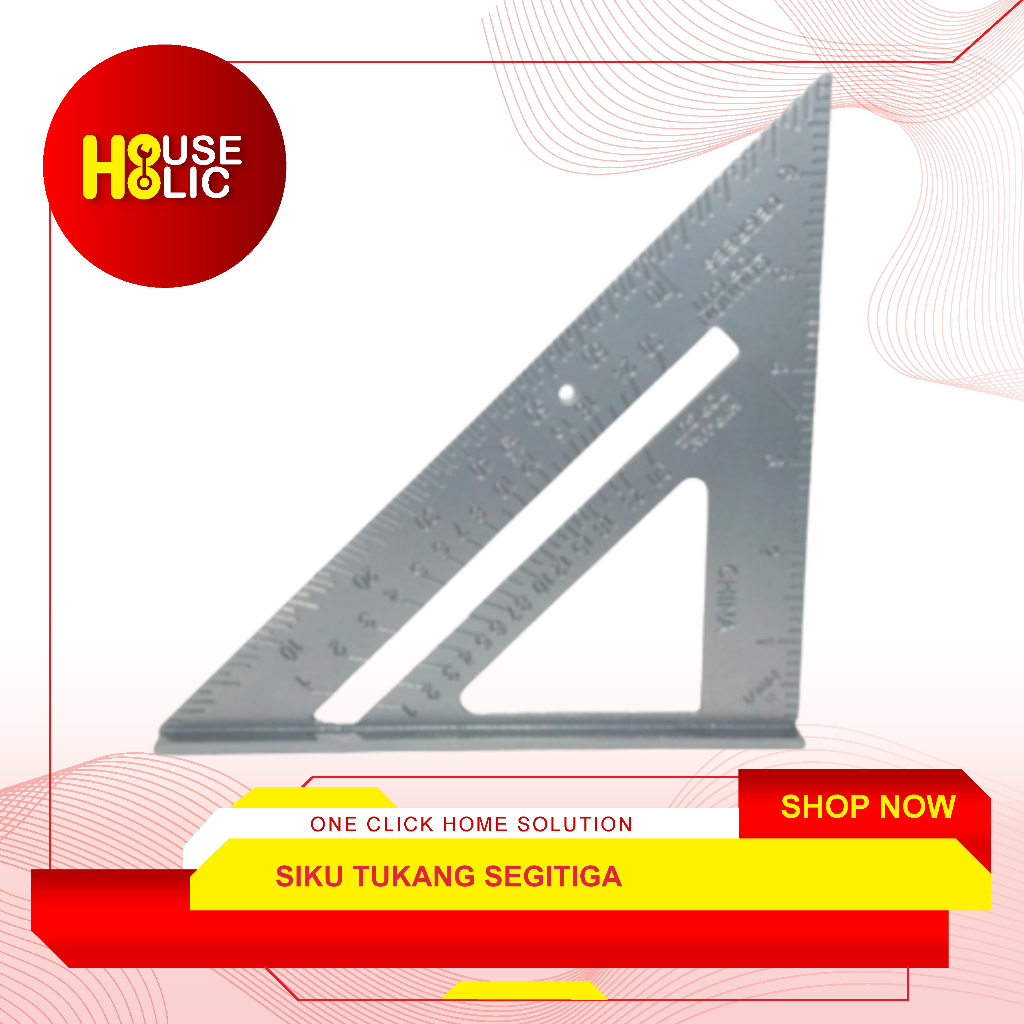 Jual Siku Tukang Segitiga / Penggaris Mistar Triangle / Rafter Square ...