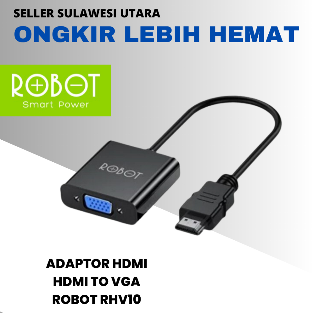 Jual ADAPTOR HDMI TO VGA ROBOT RHV10 1080P | Shopee Indonesia