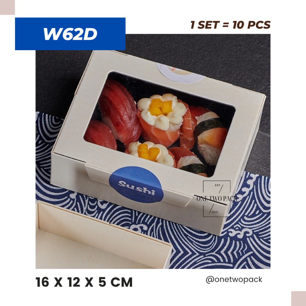 Jual [10 pcs] W62D Wooden Window Box Sushi Cake Box 16x12x5cm Kotak ...