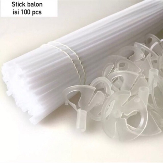 Jual Tangkai balon Stick balon + cup per pack 100pcs | Shopee Indonesia