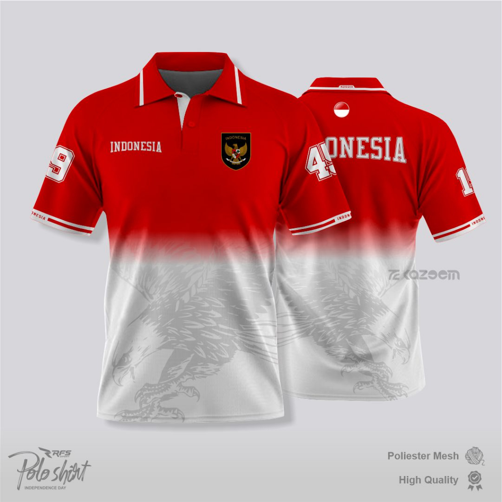 Jual Polo Shirt Jersey kaos Indonesia Merah Putih Polyester - Atasan ...