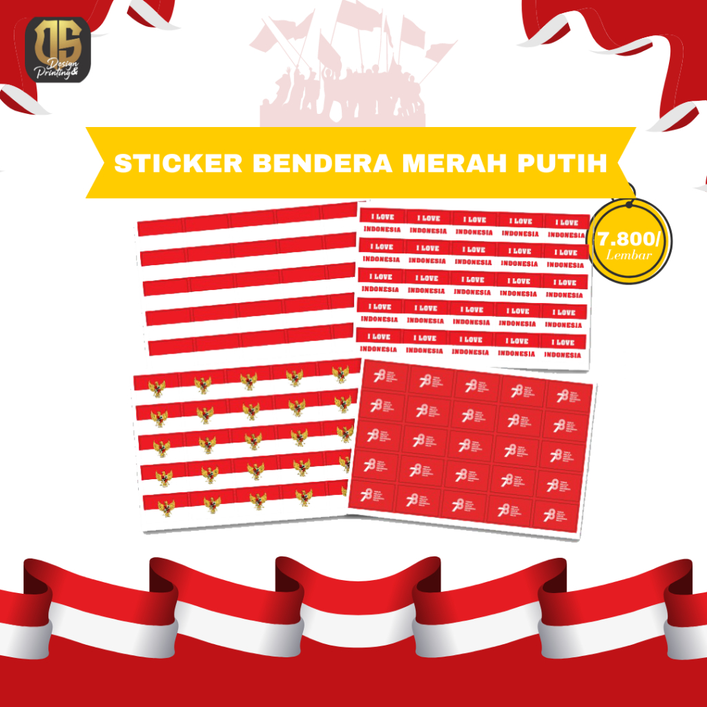 Jual Sticker Bendera Merah Putih - Sticker Kemerdekaan 17 Agustusan ...