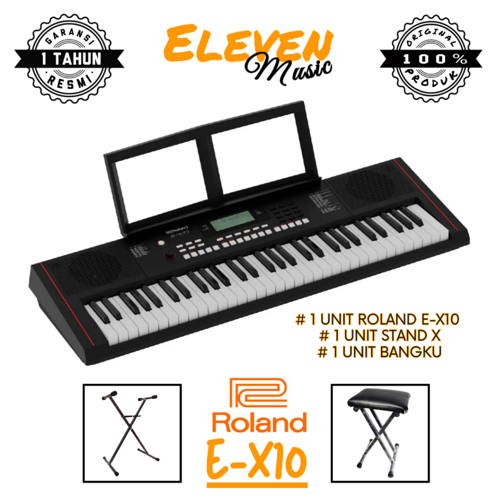 Jual Roland E-X10 61-Key Touch Sensitive Arranger Keyboard Paket Roland ...