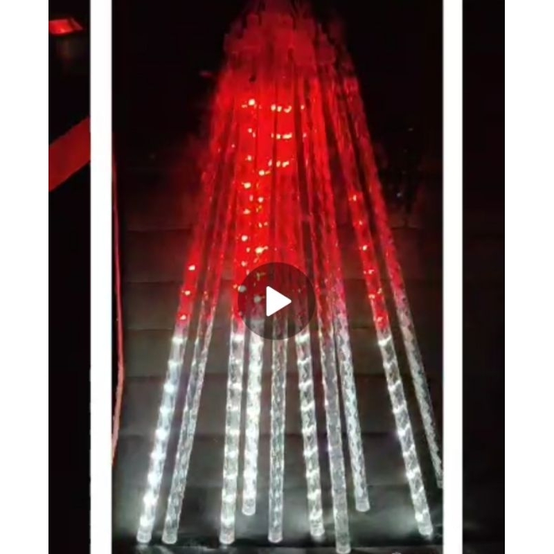 Jual Lampu Led Meteor Merah Putih Ulir 50cm 10 Batang / Lampu Hias ...
