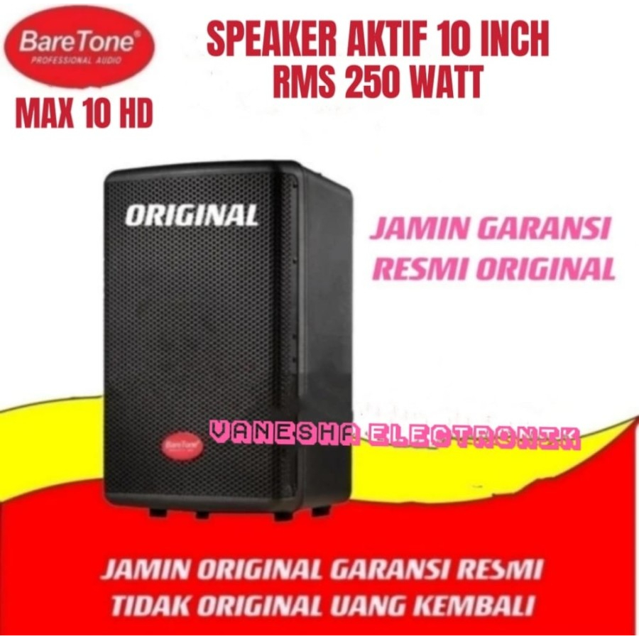 Jual SPEAKER AKTIF 10 INCH BARETONE MAX10HD 250 WATT ORIGINAL SATUAN ...