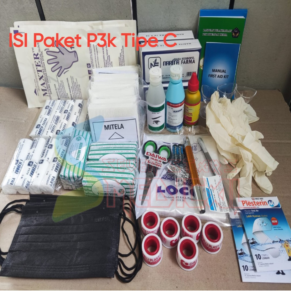 Jual PERLENGKAPAN ISI Paket P3k Tipe C / First Aid Isi Tipe C /Hanya isi p3k Type C | Shopee ...