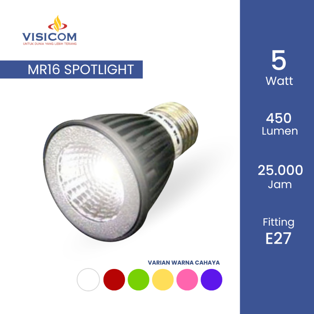 Jual VISICOM Lampu LED MR16 - 5 Watt / Fitting E27 Spotlight | Shopee ...