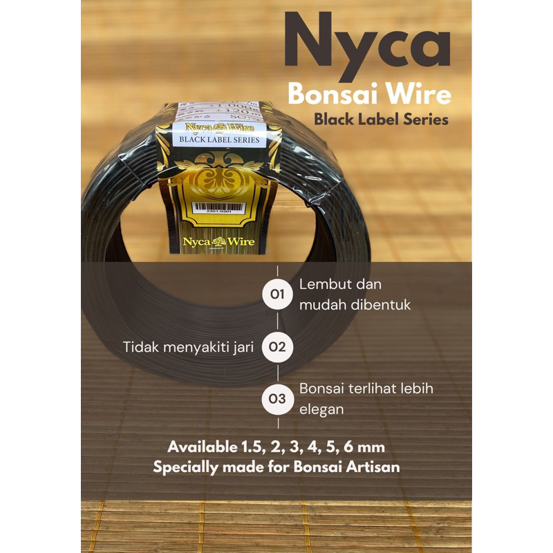 Jual Kawat bonsai premium soft hitam NYCA 200gr | Shopee Indonesia