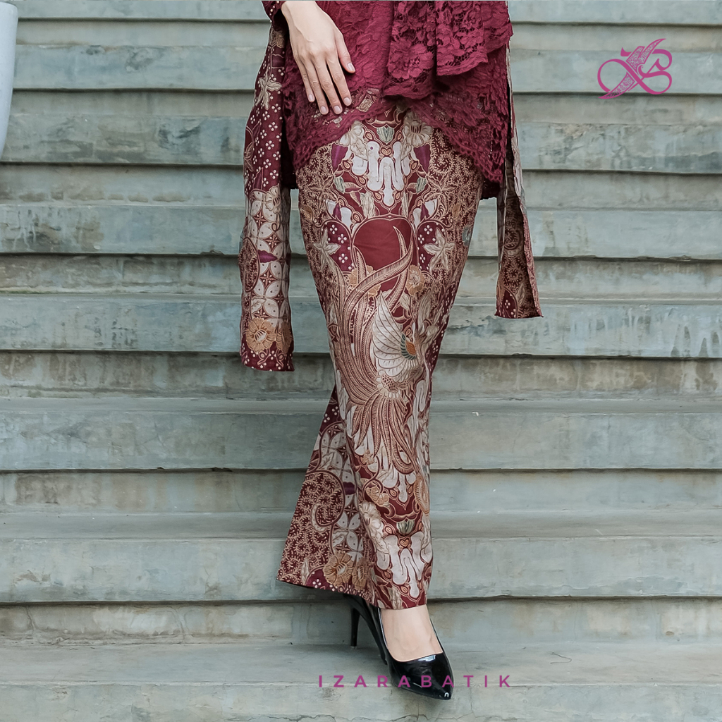Jual Kebaya Dayana Maroon - Setelan Baju Kebaya Batik Modern Couple ...