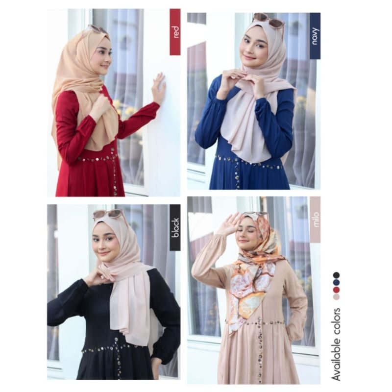 Jual Abaya Dannis Terbaru A230414 Katun Rayon Gamis Bordir Dress Wanita ...