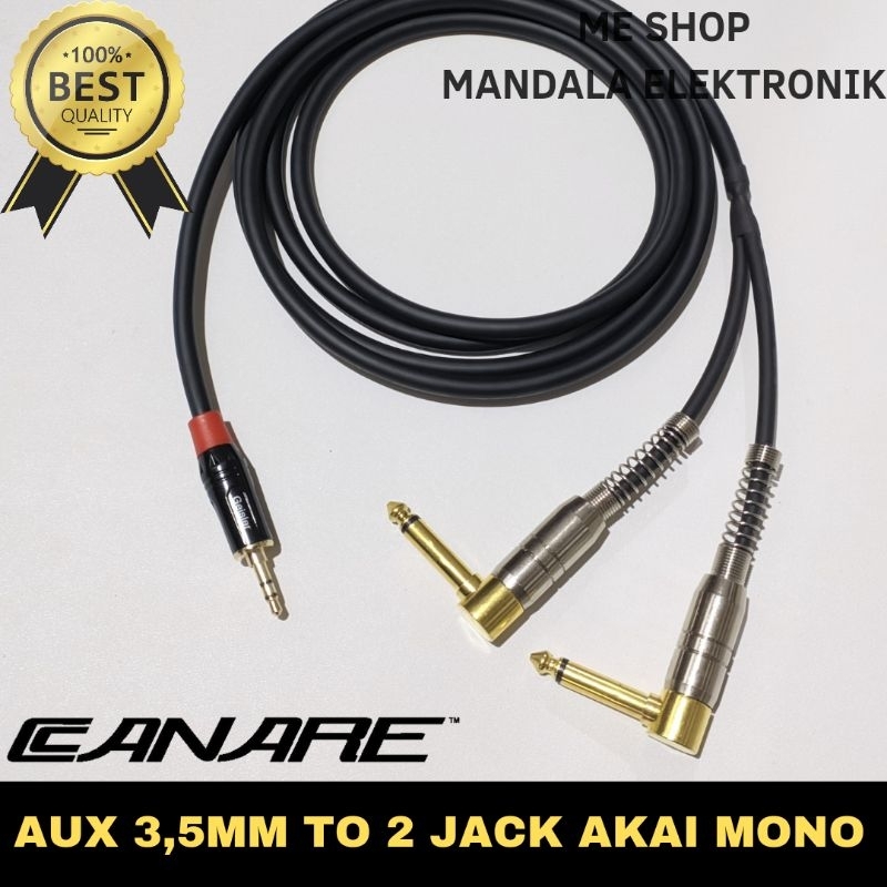 Jual Kabel Jack Mini Aux 3,5mm To 2 Jack Akai Mono 6,5mm Berkualitas 50 Cm | Shopee Indonesia