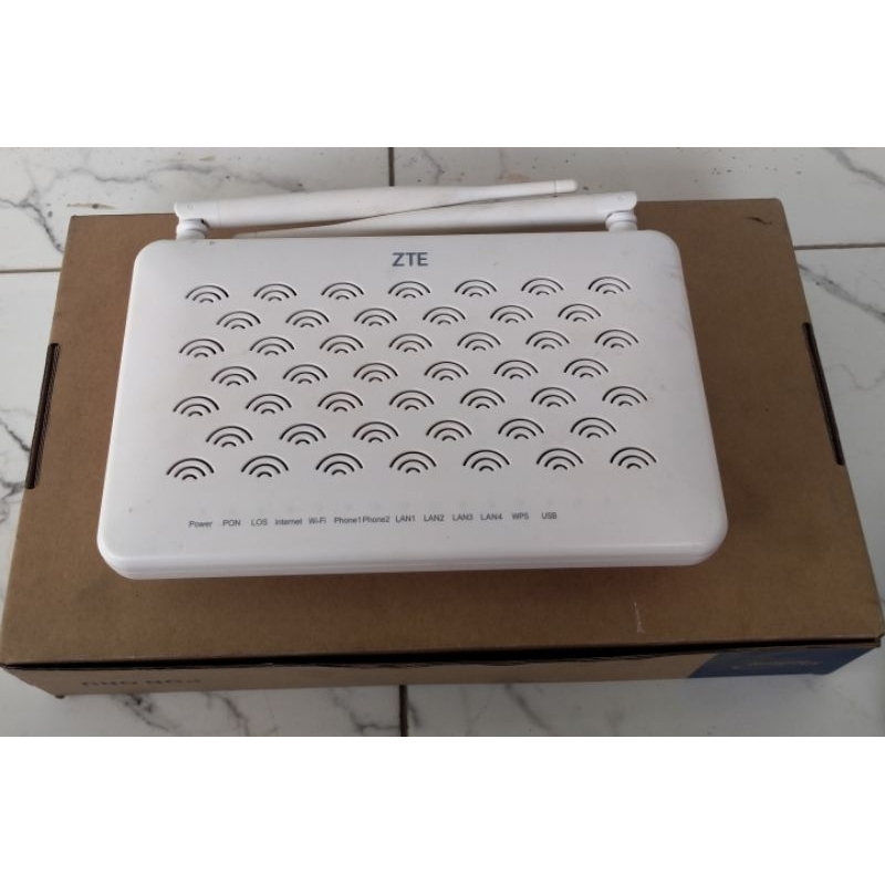 Jual ONT GPON_ZTE F609 V1 (PORT BIRU) PLUS ADAPTOR | Shopee Indonesia