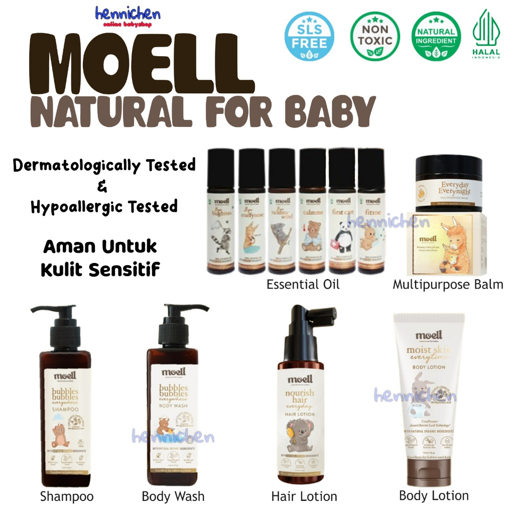 Jual Moell Hair Lotion / Moist Skin Everytime / moel Bubbles Shampoo ...