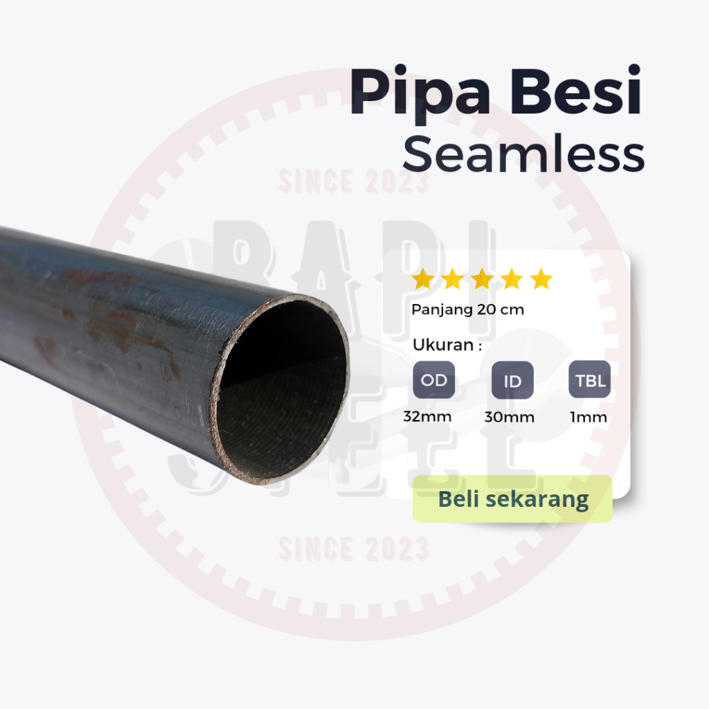 Jual pipa besi seamless OD 32mm ID 30mm | Shopee Indonesia