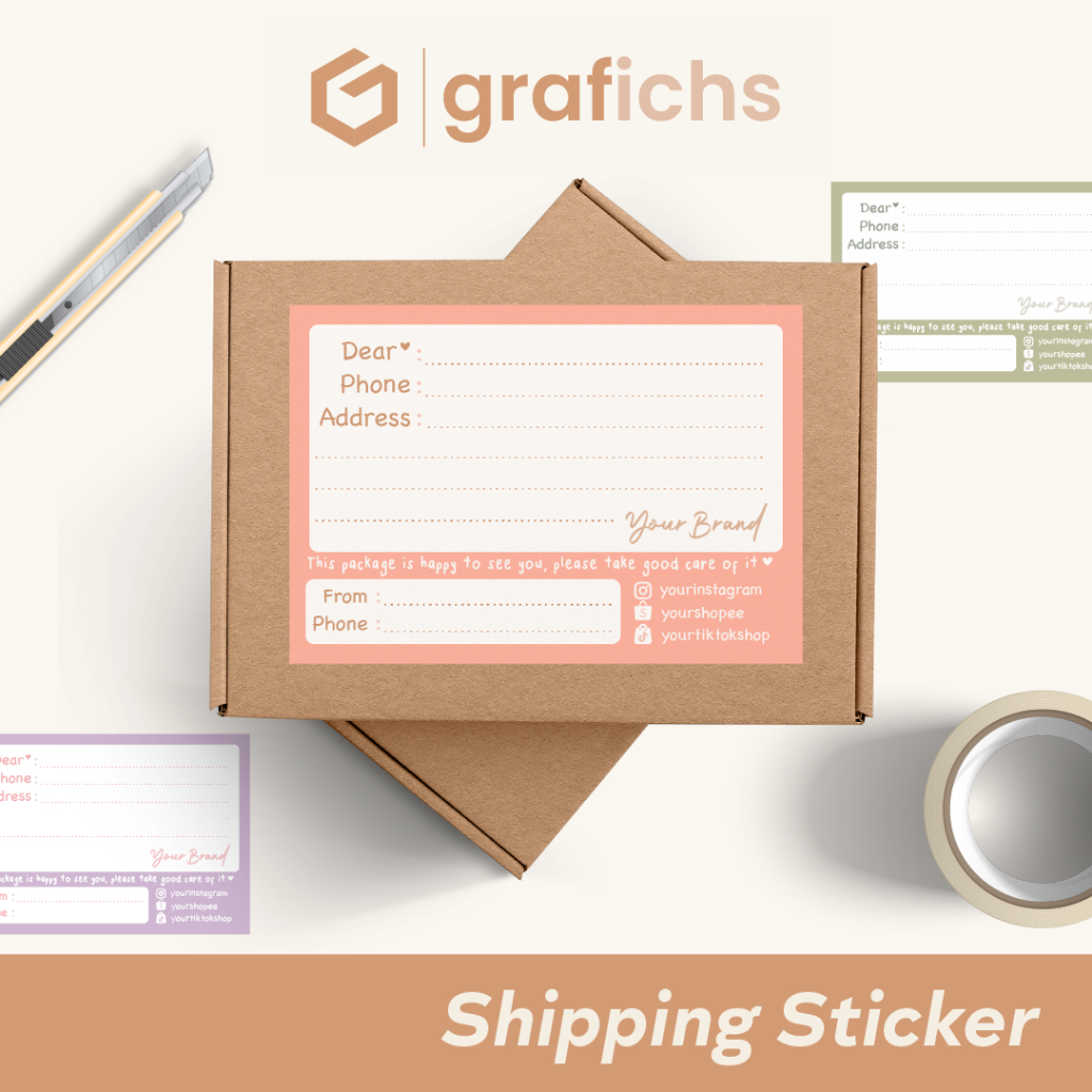 Jual Stiker Alamat Pengiriman Olshop, Free Custom Template Desain SA01 ...