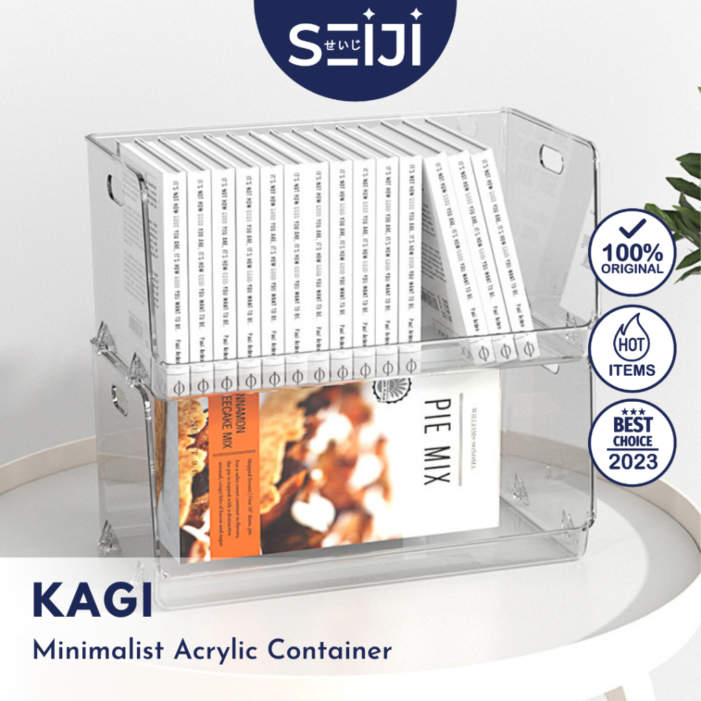 Jual 【SEIJI】KAGI Wadah Tingkat Kosmetik Transparan Penyimpanan Buku Bening Rak Meja Rias ...