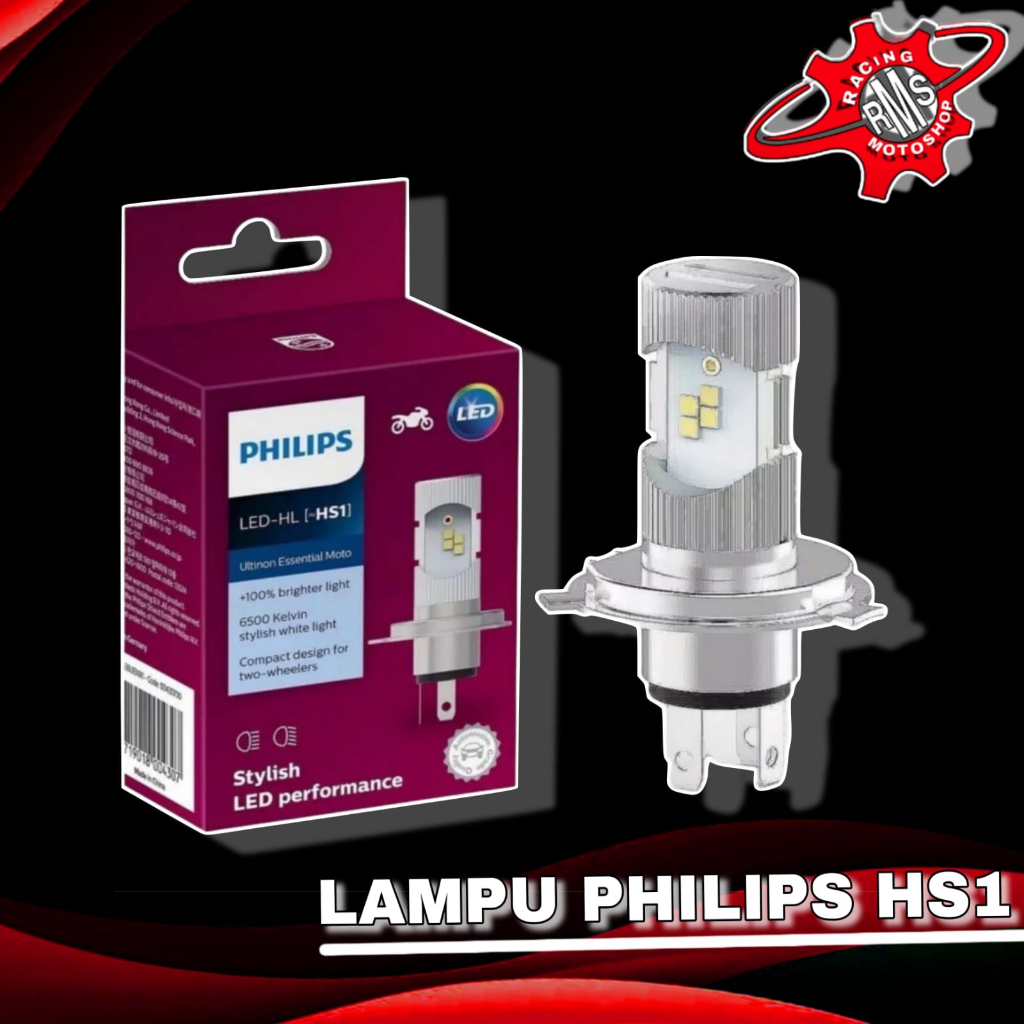 Jual BOHLAM LAMPU DEPAN MOTOR LED HS1 H4 12V KAKI 3 PUTIH PHILIPS Ultinon Essential LED ( HS1 ...