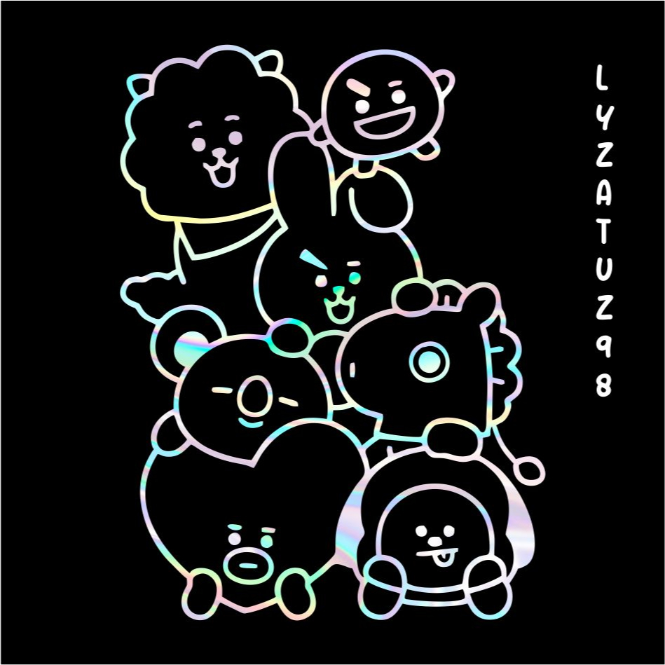 Jual Stiker Hologram BTS Army, Sticker seri BTS21 untuk Laptop, Kulkas ...