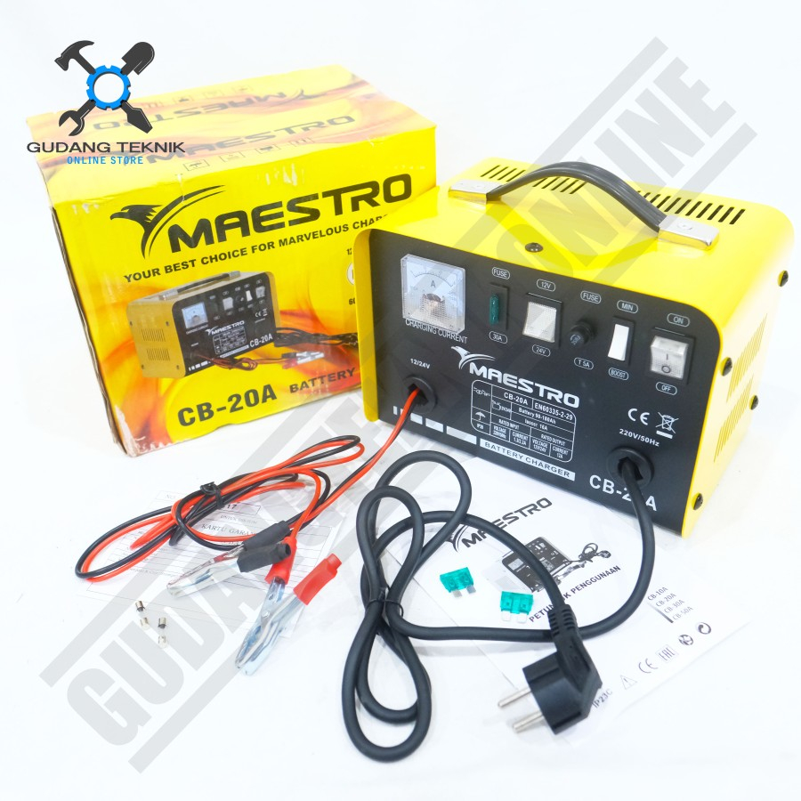 Jual Charger Baterai Aki Motor Mobil 20A MAESTRO CB20A / Ces Strum Accu ...