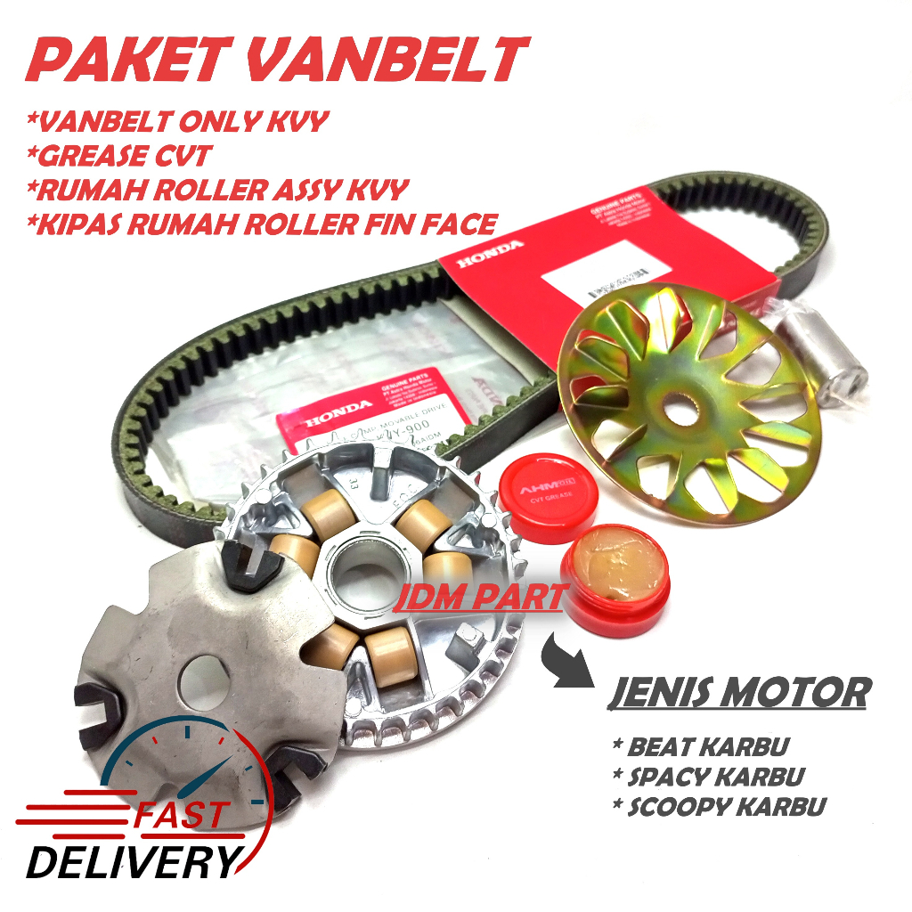 Jual PAKET VANBELT KVY + RUMAH ROLLER ASSY KVY + KIPAS FINFACE + GREASE ...