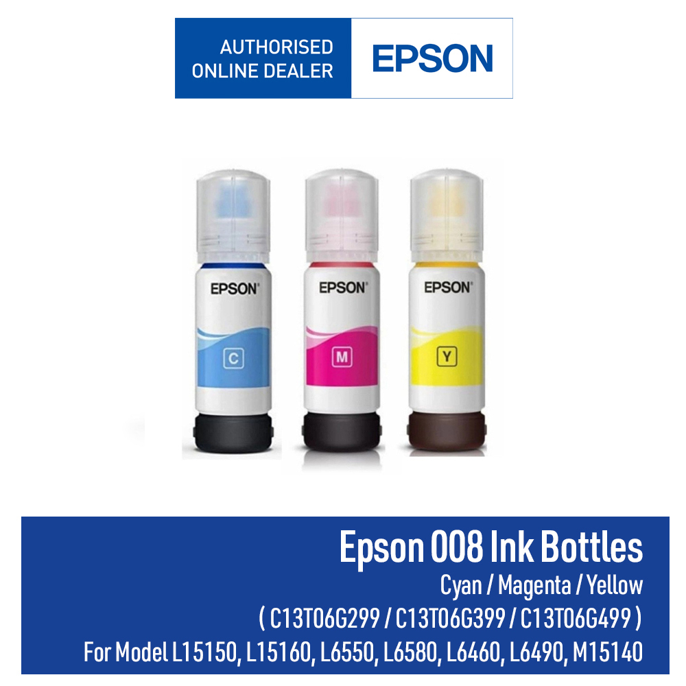 Jual EPSON INK CYAN MAGENTA YELLOW 008 T06G2 T06G3 T06G4 70ML L6550 ...