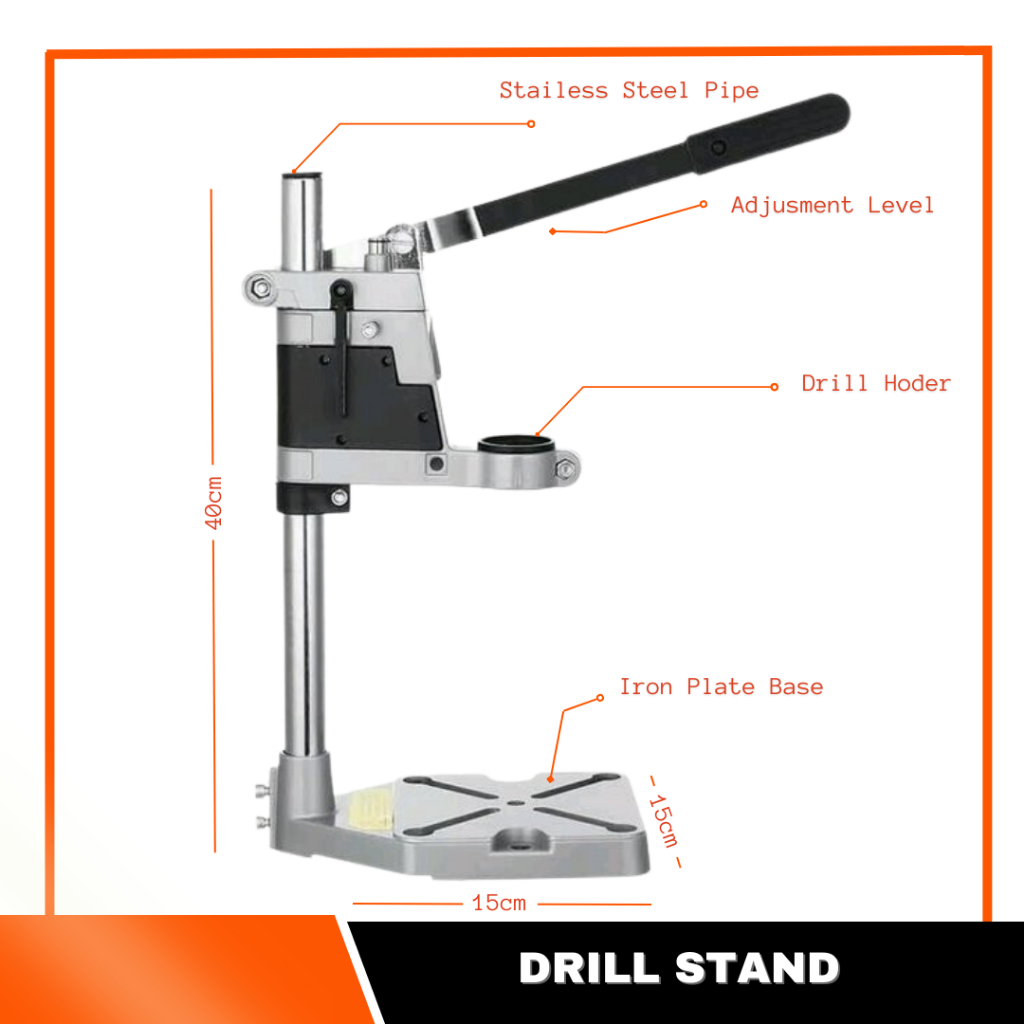 Jual Stand Bor Portable Drill Stand Adapter Mesin Bor Drill Holder ...
