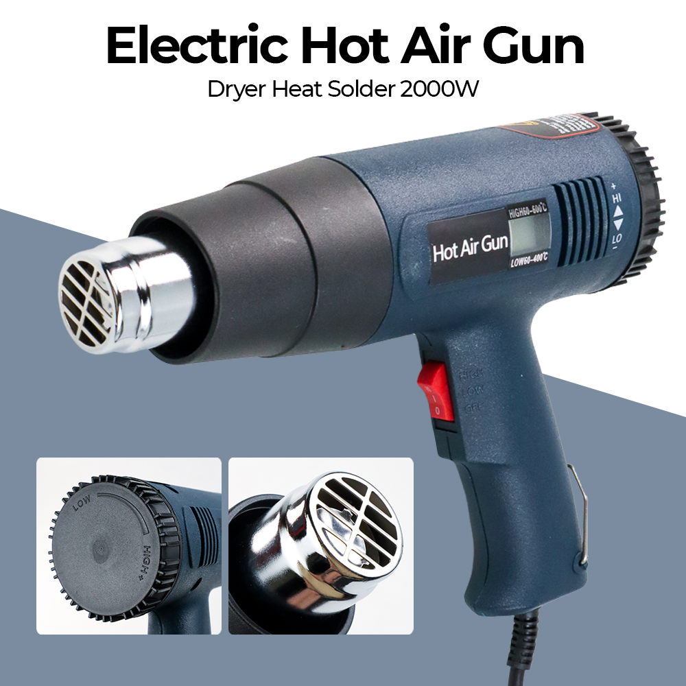 Jual Electric Hot Air Gun Dryer Heat Solder 2000W 886A with LED - Blue ...