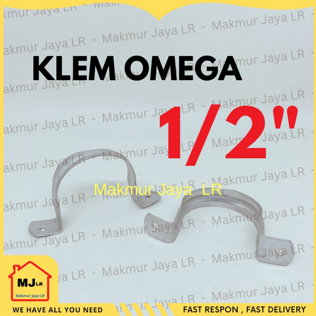 Jual Klem Pipa Omega 1/2" 1/2 inch Plat Seng Besi Klem Omega Penjepit ...