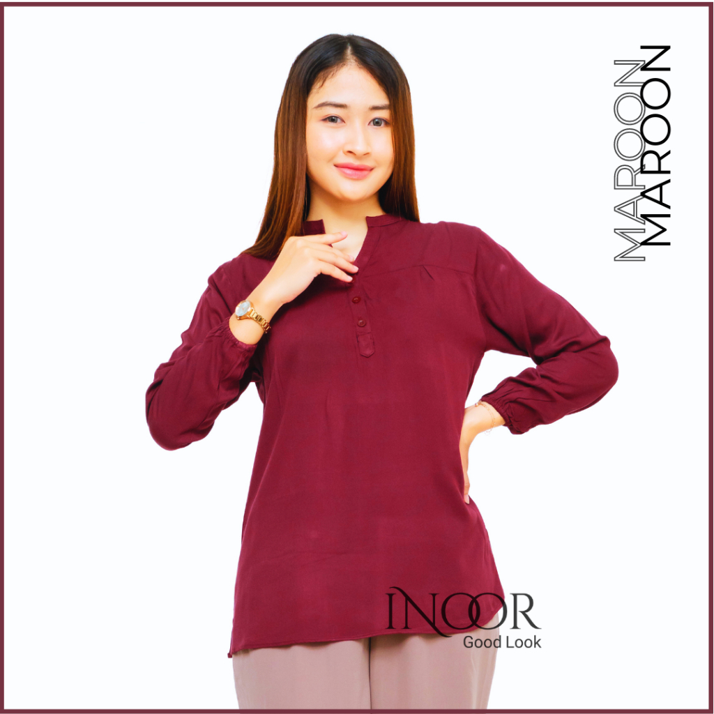 Jual Alena Blouse Kerja Cotton Twill Rayon Uniqlo// ATASAN WANITA ...