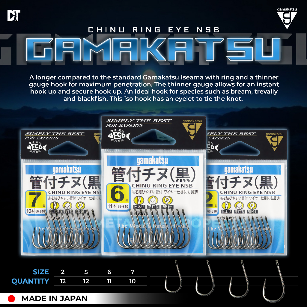 Jual Kail Pancing Hook Gamakatsu Chinu Ring Eye Single Hook Japan | Shopee Indonesia