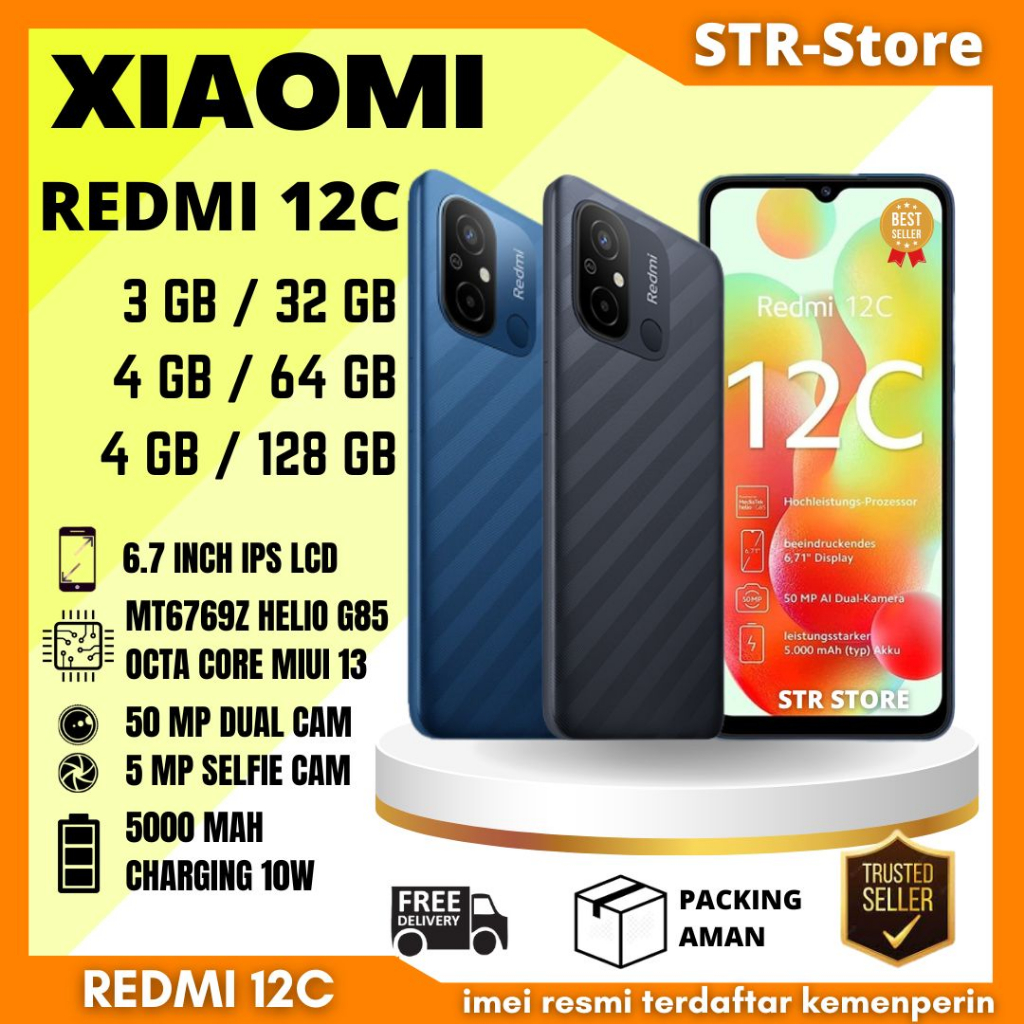 Jual XIAOMI REDMI 12C 4/128 GB REDMI 12C 4/64 GB REDMI 12C 3/32 GB ...