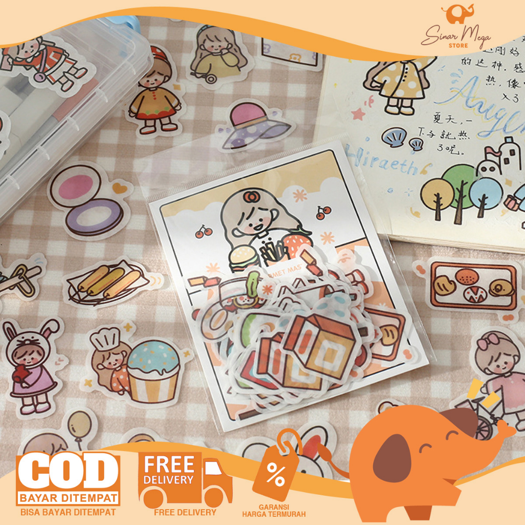 Jual My Girly Planet Flake Stickers Set / Stiker Washi Motif Karakter ...