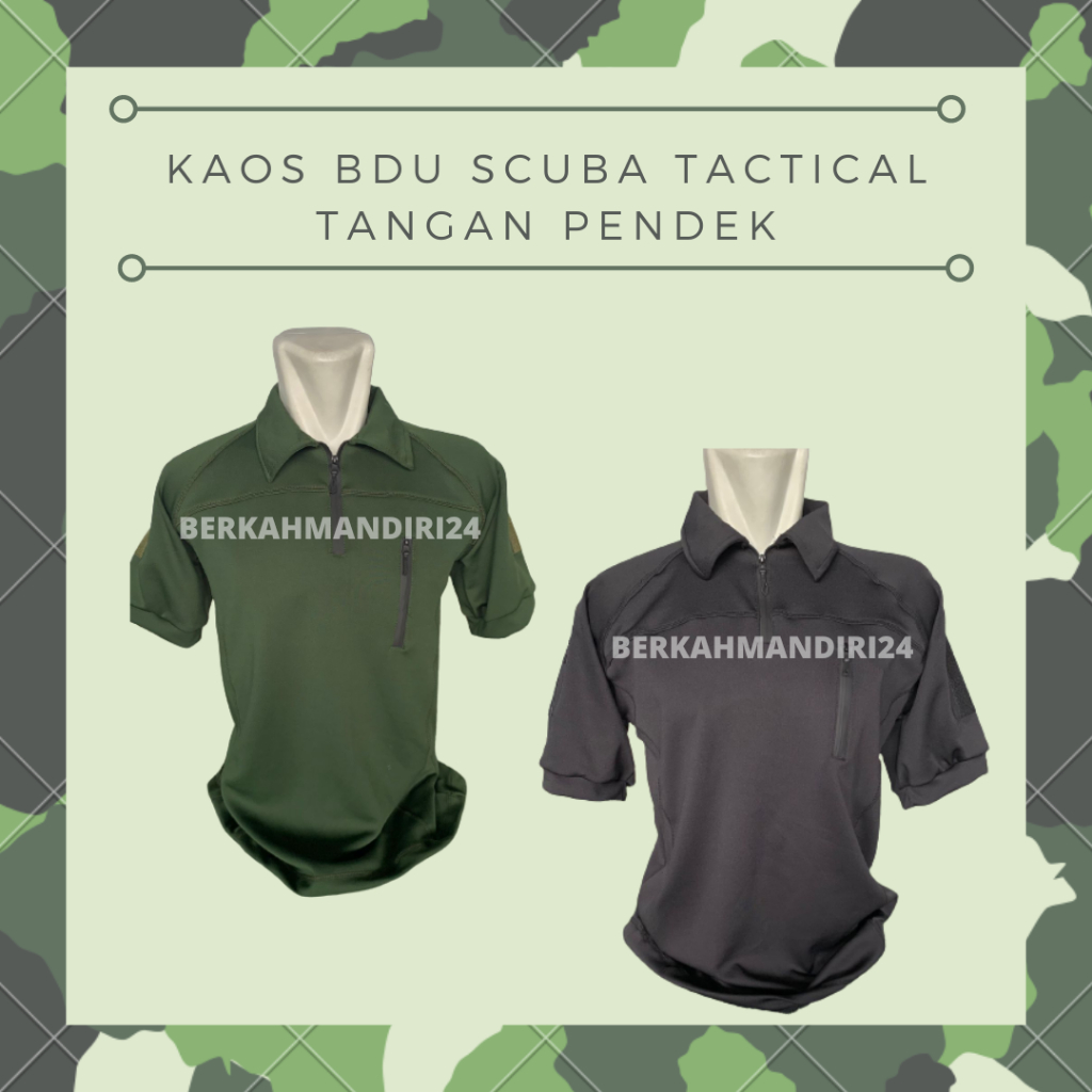 Jual Kaos BDU Tactical Scuba Lengan Pendek Velcro Resleting Waterproof Army Militer | Shopee ...