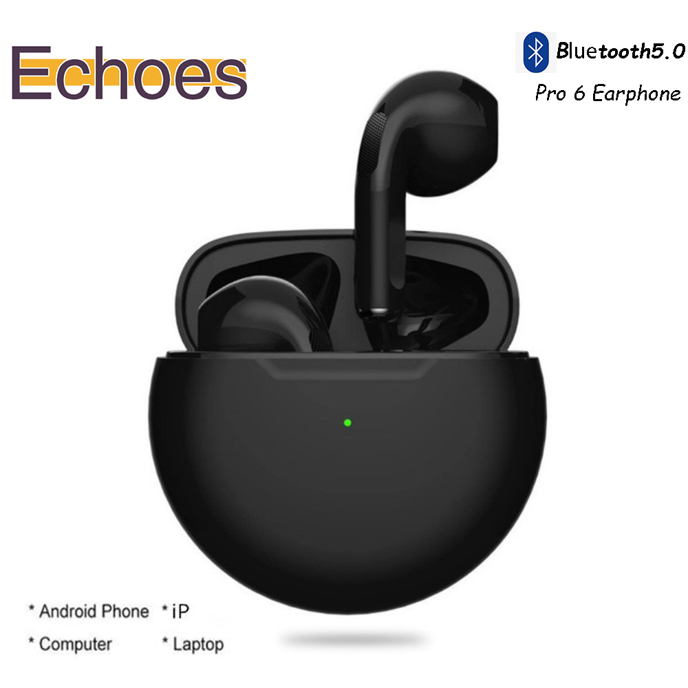 Jual Pro 6 Earphones Wireless Airdods Bluetooth Headphone Earbuds ...