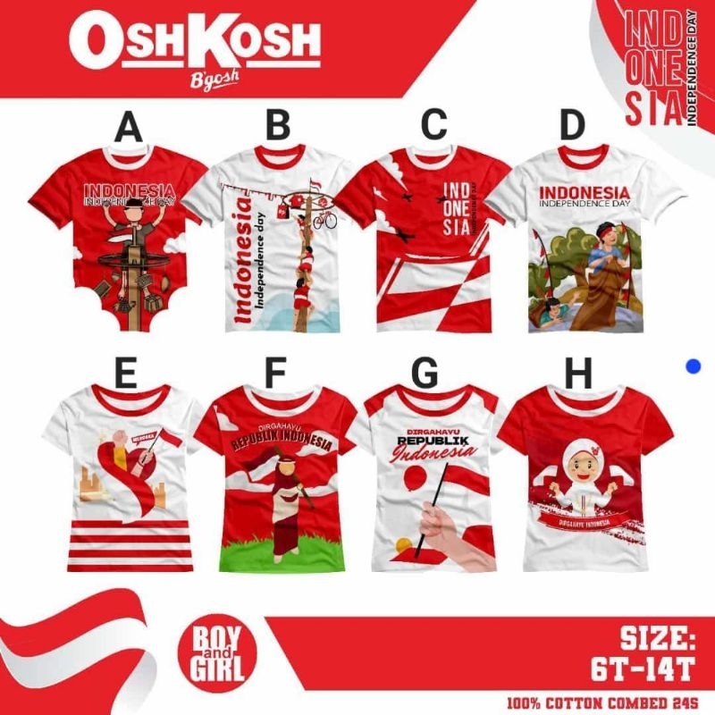 Jual Kaos tema merah putih kemerdekaan independence indonesia anak laki ...