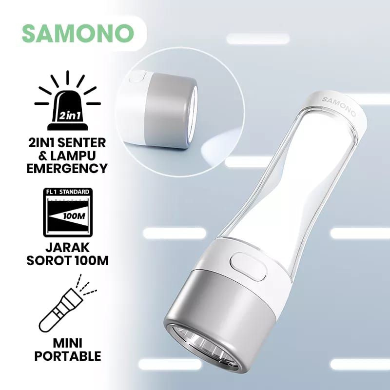 Jual SAMONO - 2 IN 1 SENTER DAN LAMPU EMERGENCY SW-TRW04 | Shopee Indonesia