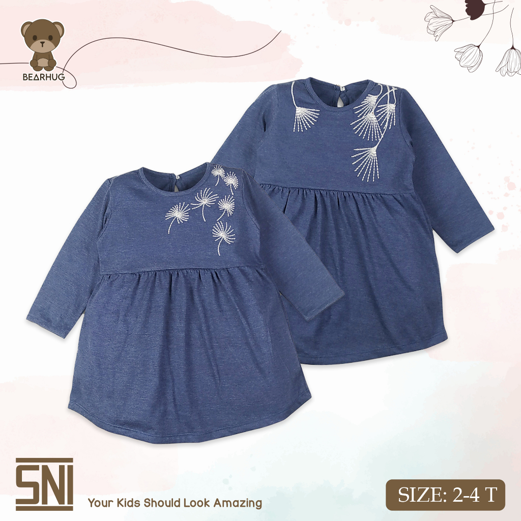 Jual Bearhug Dress Anak Perempuan Lengan Panjang Premium Embroidery XDE ...