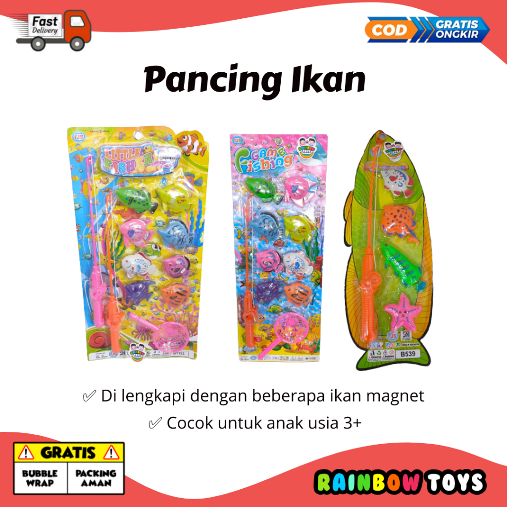 Jual Pancingan Ikan Magnet Mainan Pancing Fishing Game Magnetic Anak ...