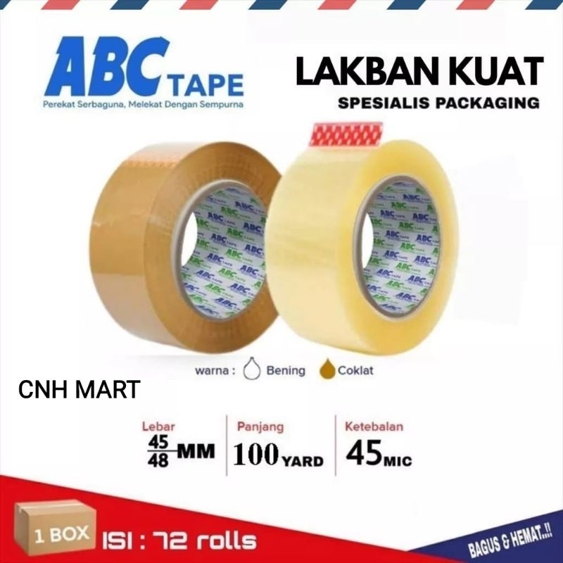 Jual 1 Pcs - Lakban Bening 45 x 100 Yard ABC / Lakban Coklat Harga 1 ...