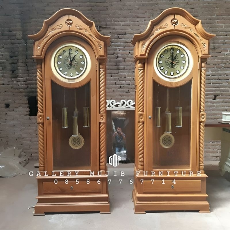 Jual lemari jam hias minimalis ukir almari jam hias kayu jati jepara ...