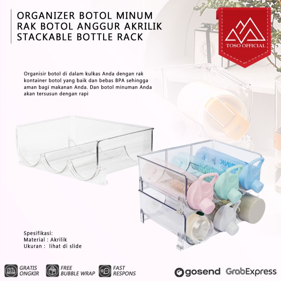 Jual RAK ORGANIZER BOTOL MINUM KULKAS HOLDER RAK BOTOL ANGGUR BOTTLE ...