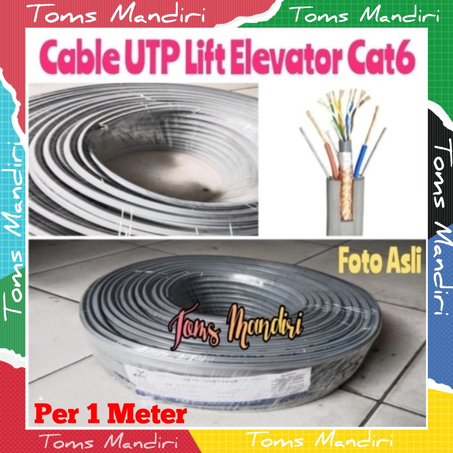 Jual Cable UTP Cat6 Rj45 Lift Elevator Per 1 Meter/ Kabel LAN UTP Cat6 ...