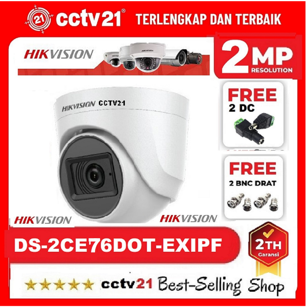 Jual Camera CCTV Hikvision 2MP DS-2CE76DOT-EXLPF Free 2 BNC DRAT& 2DC ...